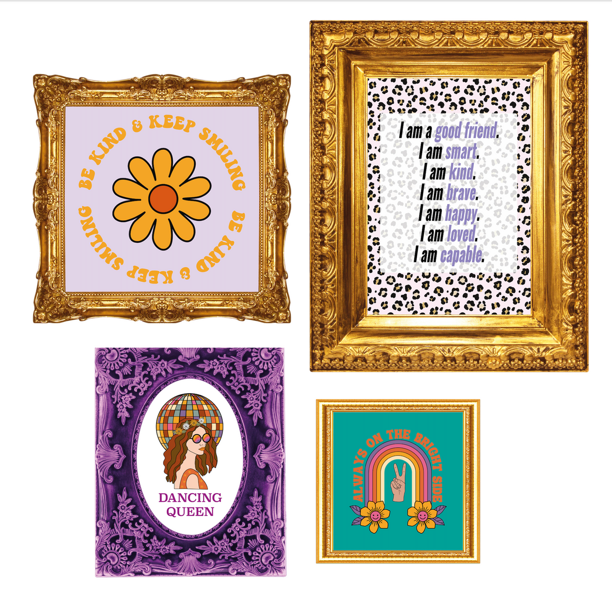 Ornate Affirmation Wall Bundle (Four frames) – AliceInWallpaperland