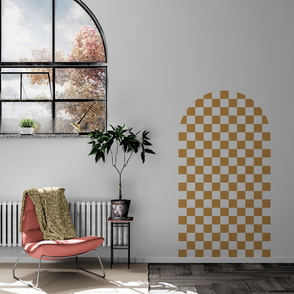 Chequered Arch Wall Decal – AliceInWallpaperland